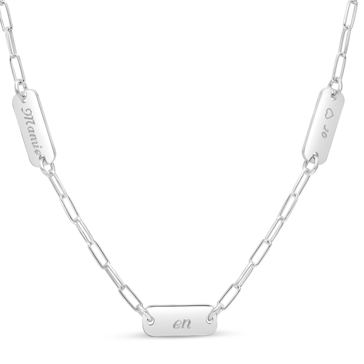 Collier personnalisé Argent 3 plaques à graver